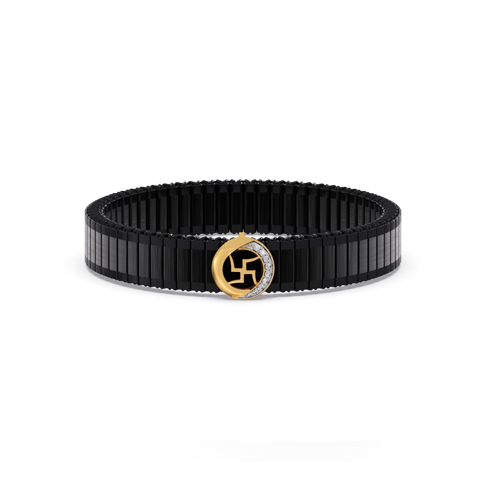 Swastika Wheel Diamond Men's Bracelet
